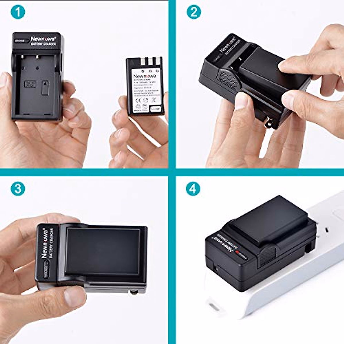 Newmowa EN-EL9/EN-EL9a Replacement Battery (2-Pack) and Charger Kit for Nikon D40, D40X, D60, D3000, D5000