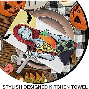 Halloween Kitchen Towel and Dishcloth - 1pc Halloween Reusable Dish Hand Towels for Drying, Cleaning, Cooking and Baking,Random (50 * 25cm)