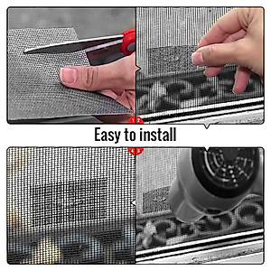 Window Screen Repair Patch, 10 Patches, 4"x 4"(10cm x 10cm), Black, 3-Layer Strong Adhesive Window Screen Mesh Tape, Repair Kit for Window and Door Screen Tears Holes