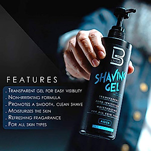 Level 3 Shaving Gel - Straight Razor Shave Gel - Non-Irritating - Refreshing Smell L3 - No Hot Towel Necessary - Level Three Razor Gel (Aqua)