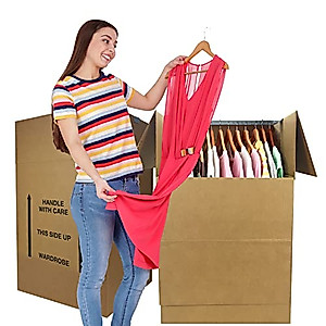 Uboxes Wardrobe Boxes - Qty: 6 Boxes w Bars - Moving Boxes Fast