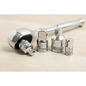 ARES 70007-4-Piece Socket Adapter and Reducer Set - 1/4-Inch, 3/8-Inch, & 1/2-Inch Ratchet/Socket Set Extension/Conversion Kit - Premium Chrome Vanadium Steel with Mirror Finish