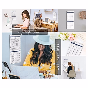 2023-2024 2-Month View Wall Calendar by StriveZen, Move-a-Page, Monthly, Foldable, Vertical, April 2023 - December 2024, 12x 28 Inches, Large, Minimalist, 21 Months