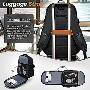 Diffosine Laptop Backpack 15.6 Inch Travel Backpacks Extra Large TSA Friendly College Business Gaming Computer Anti Theft Backpack Durable Hiking Work Daypack for Men Women(15.6 Inch, Black)