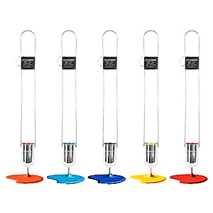 GELTTULU Zahn Cup Immersion Viscosity Cup,#1 to #5 Dip Type 44ml Stainless Steel Viscometer Flow Cup with Storage Rack for Paint, Ink, Dye, Lacquers, Food, Syrup,Oil(5 pcs）