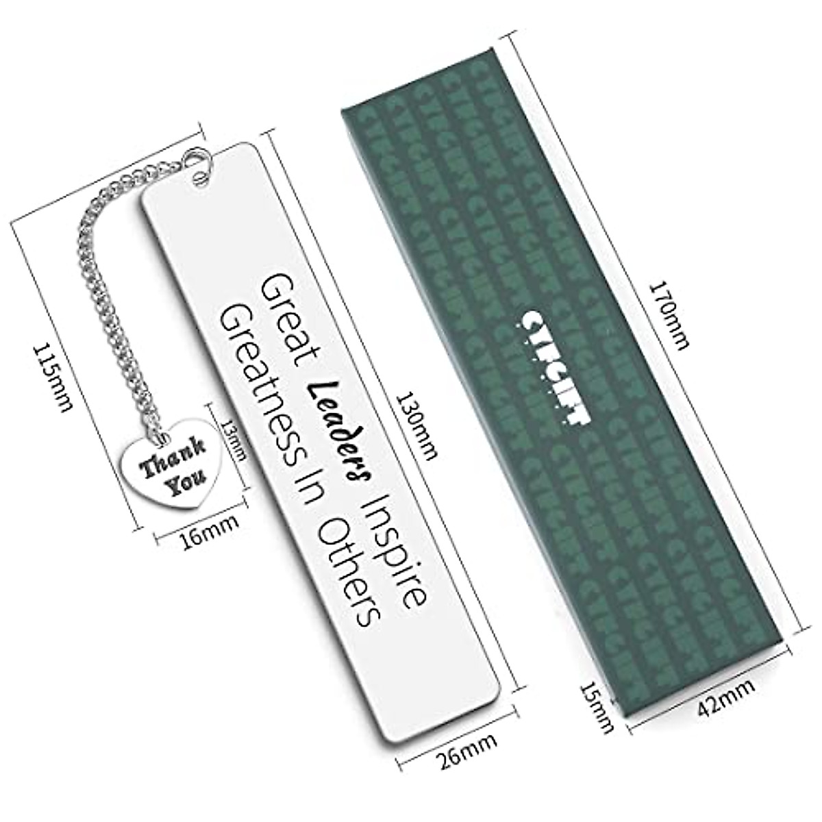 Boss Day Gifts for Women Great Leaders Bookmark for Men Thank You Boss Appreciation Gift Male Female Supervisor Mentor Office Retirement Leaving Going Away Birthday Christmas Gifts Employee Coworker