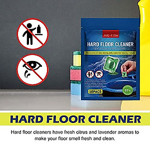 Racsoh 10-Pack Hard Floor Cleaner for Powerful Deep Cleaning & Easy Mopping - Enzyme-Based, Non-Toxic and Plant-Based, Hard Floor Concentrated Cleaner - Safe, Easy, and Effective Cleaning