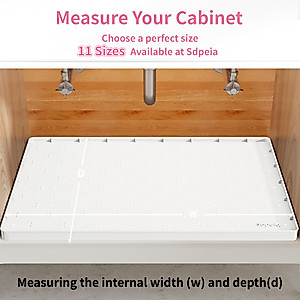 Sdpeia Under Sink Mat for [28" x 22"] Cabinet, Upgraded Silicone Waterproof Mat Kitchen Cabinet Liner Cabinet Protector Kitchen Organizers and Storage
