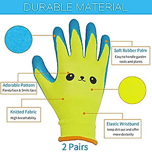 GLOSAV Kids Gardening Gloves for Ages 2-12 Toddlers, Youth, Girls, Boys, Children Garden Gloves for Yard Work (Size 5 for 9, 10 Year Old)