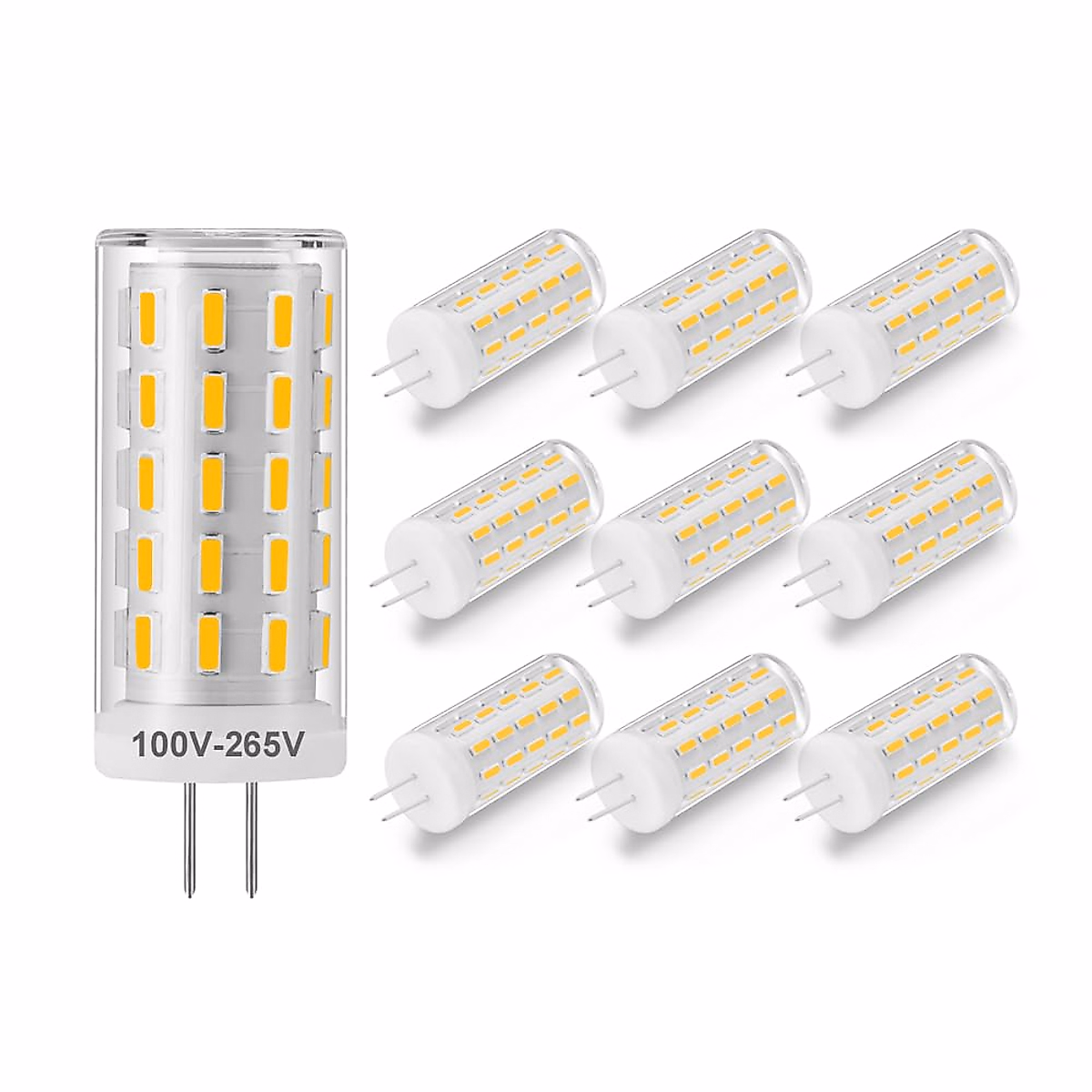 Yosenmi G4 LED Bulb AC/DC 100V-265V 5W, 40W G4 Base Halogen Bulb Replacement, 3000K Warm White, Non-Dimmable G4 Light Bulb 10-Pack