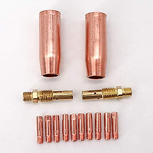 KIPA 0.035" MIG Welding Kit for Tweco Lincoln 100L Contact Tip Gas Diffuer Nozzle M3 Torch Gun Consumable Durable