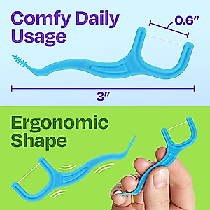 Trueocity Dental Flossers Brush Picks 4 Pack w/Travel Case (200 Total Count), Dental Floss Glides Easy Between Teeth, Flosser Helps Prevent Tooth Decay & Gum Disease, Easy Grip Handle, Mint Flavored