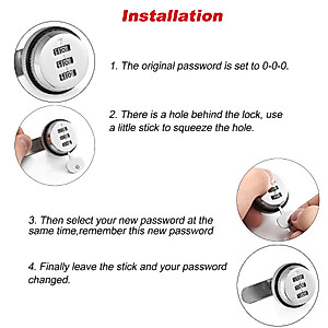 Tidorlou 4 Pack combination cabinet lock, Password Coded cabinet Lock,combination cam locks with 1-1/8'' Cylinder Chrome Finish,Security Locks for Cabinet Deposit Box Mailbox (2 pcs 1 1/8 Inch)