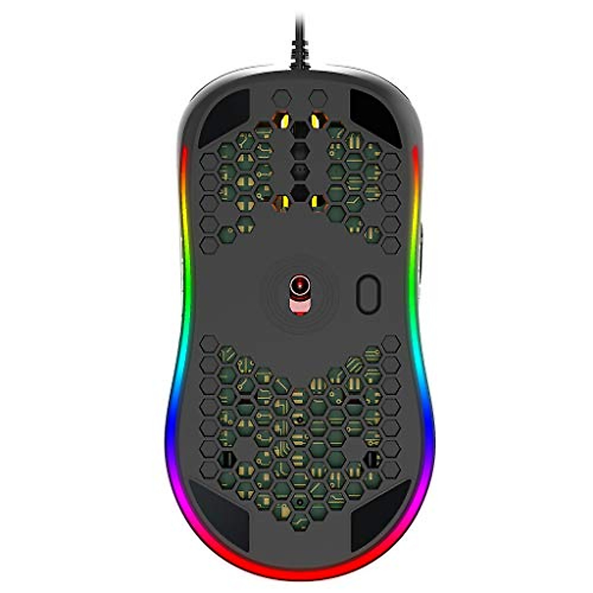 uvvy Cursor with Cable, 6 Gear DPI Mouse with Programmable Hole with Adjustable Cable RGB Mouse with Breathing Light