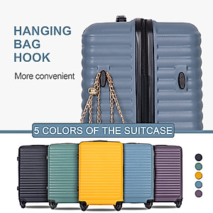 Tripcomp Luggage Sets 3piece Set Hardshell Luggage with Spinner Wheels, TSA Lock, Travel Suitcase Sets, 20 Inch Carry On, 24 Inch Mid-size, 28 Inch Large siutcase (Blue)