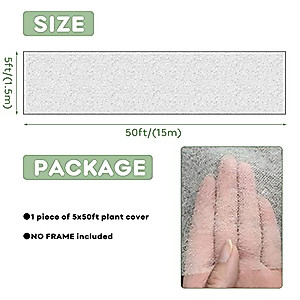 Garden Netting Insect Pest Barrier Bird Netting for Garden Protection 5*50ft Reusable Floating Row Cover for Vegetables Fruit Plant Covers Freeze Protection