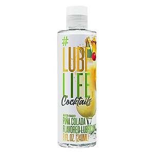 Lube Life Water-Based Piña Colada Flavored Lubricant, Personal Lube for Men, Women and Couples, Made without Added Sugar, 8 Fl Oz
