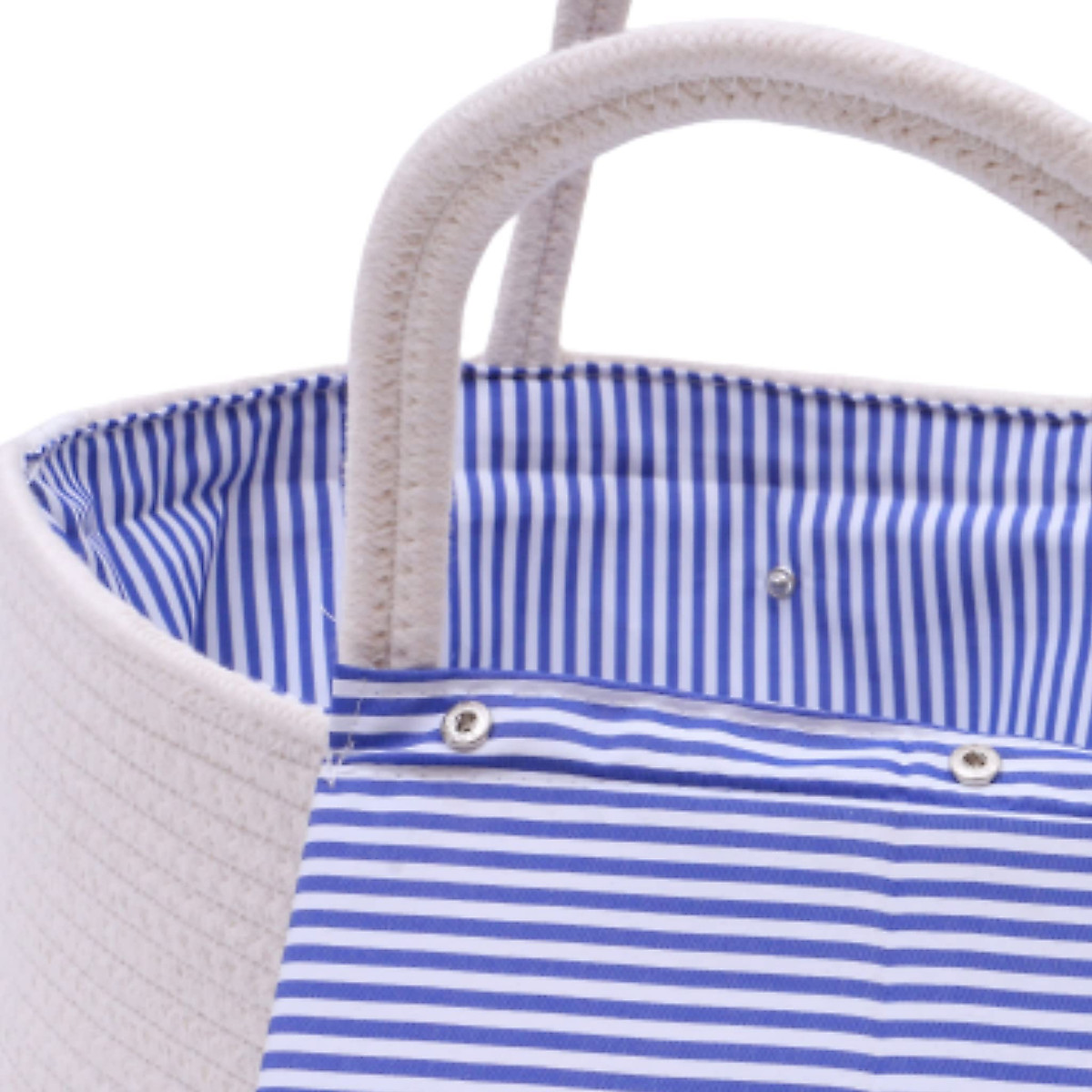 Baby Plus Me Diaper Caddy Organizer | Stylish Portable Nursery Basket with Removable Inserts | 100% Cotton Storage Bin for Changing Table | Easy to Use Snap On Buttons | Perfect Baby Gift (White)