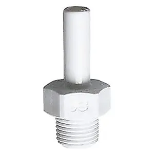 John Guest - PP051222W Stem Adapters, 3/8" OD Tube to 1/4" NPT(M), PP, 10/Pk