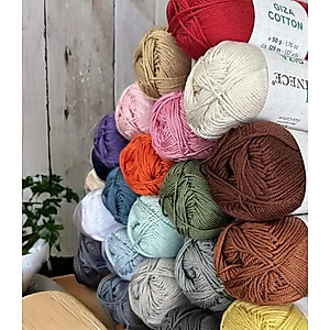 FINECE Giza Cotton, 100% Mercerized Giza Cotton Yarn, Super Fino 1 Yarn for Crocheting and Knitting 2x1.76 Oz (2x50g) / 2x137 Yrds (2x125m) (2 Skeins, 1042 - Mint)