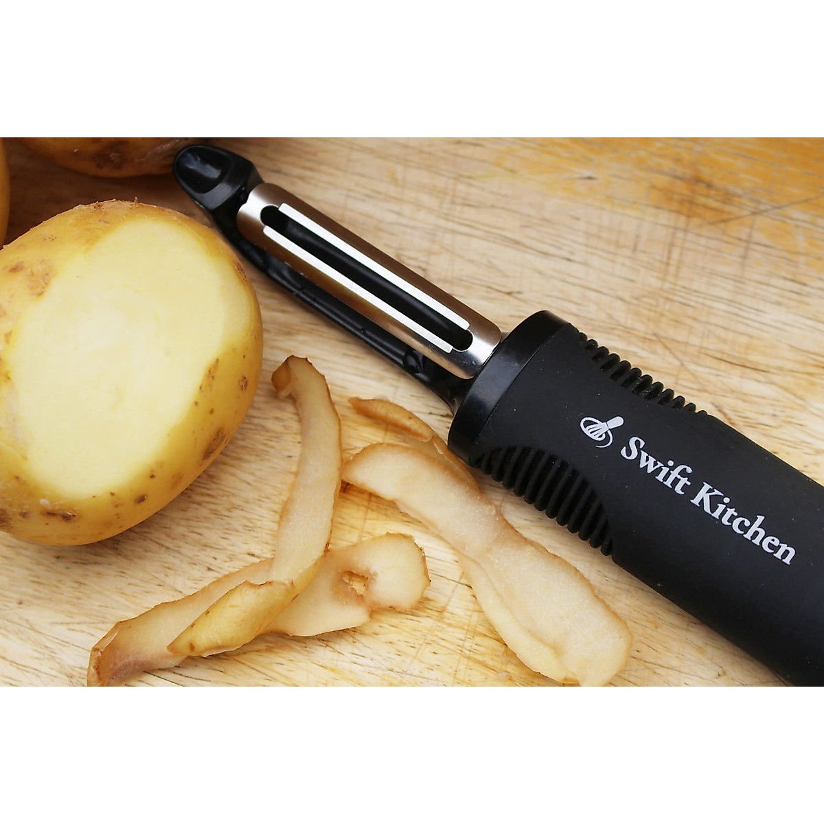 Swift Kitchen Vegetable Peeler with Ultra Sharp Surgical Grade Stainless Steel - Multipurpose, Rustproof, Dishwasher Safe - Peelers for Kitchen, Potato, Apple, Veggie, Fruit