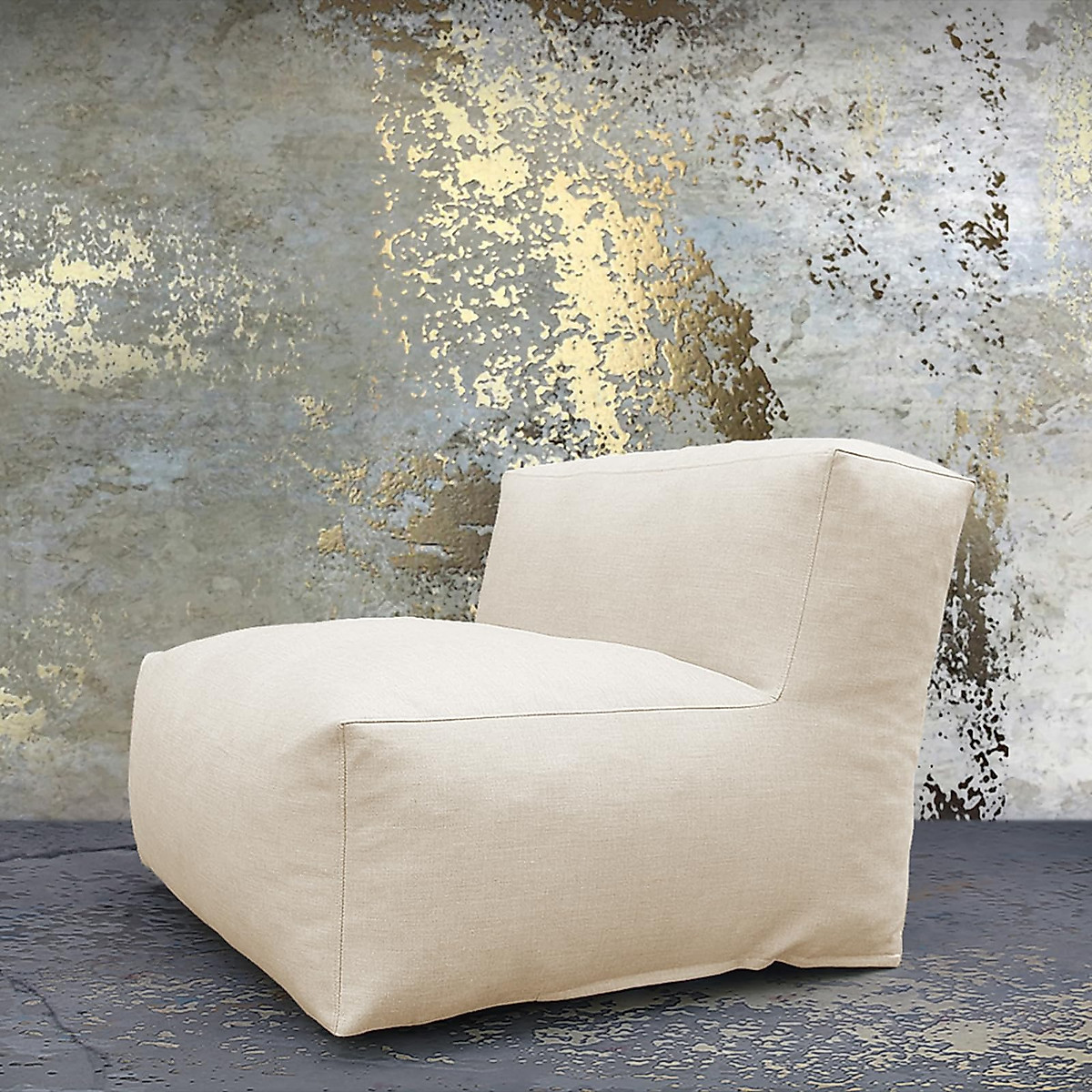 Patio Furniture Set Bean Bag Middle Chair Outdoor Chairs Sectional Conversation Patio Piece Daybed Furniture Outdoor Sofa Couch High Density Foam Filling Modern Comfy Patio Couch (light beige)