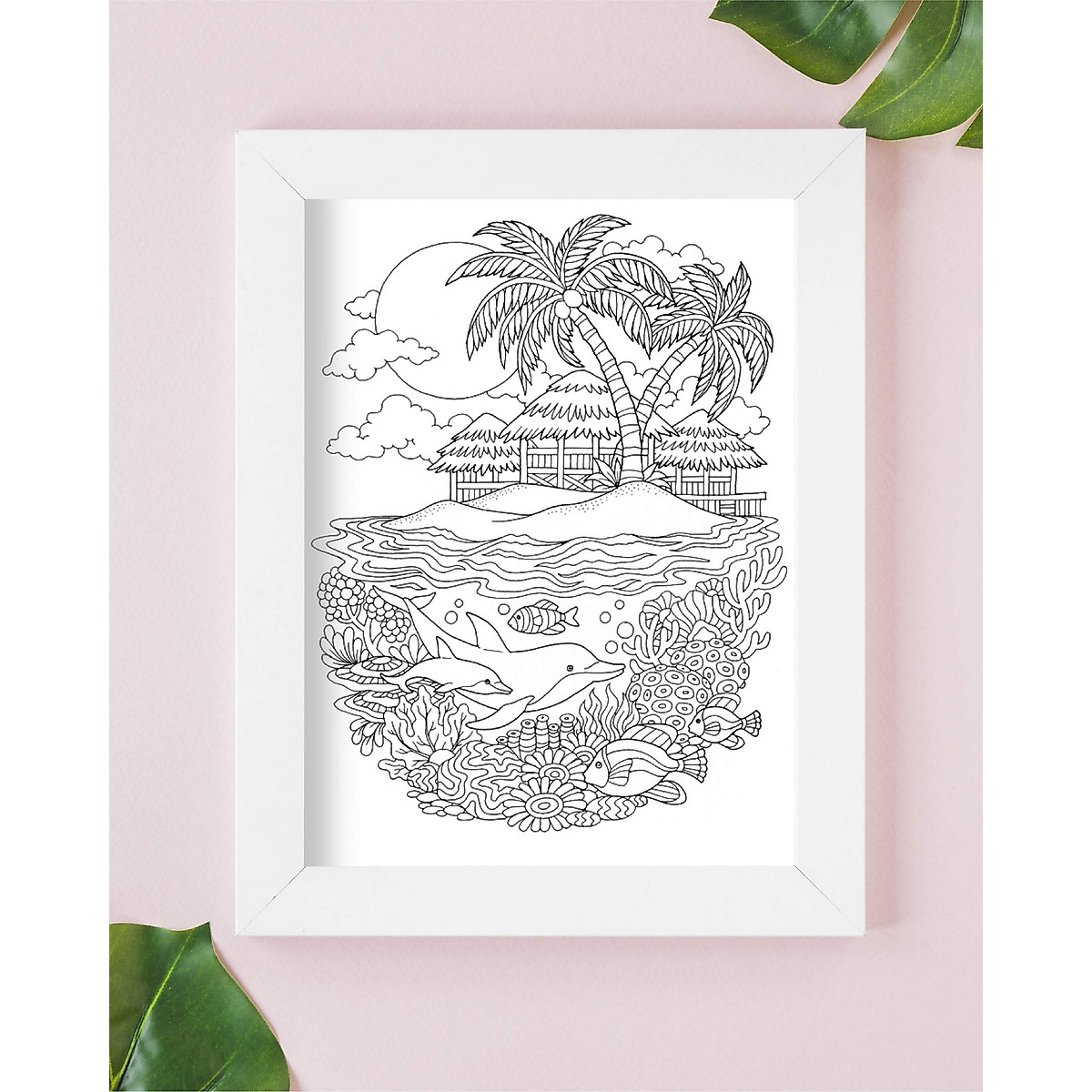 ColorIt Colorful Tropical Scenes Adult Coloring Book - 50 Single-Sided Designs, Thick Smooth Paper, Lay Flat Hardback Covers, Spiral Bound, USA Printed, Tropical Pages to Color