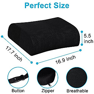 Yoannwin Lumbar Support Office Chair, Memory Foam Back Cushion for Back Pain Relief - Ideal Back Support for Office Chair, Computer, Carseat, Gaming Chair, Recliner