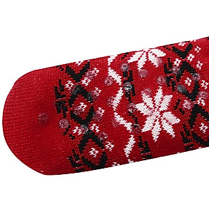 American Trends Christmas Slipper Socks Women Fuzzy Socks Gripper Non Slip Athletic Women's Cozy Socks Warm Winter Socks Red