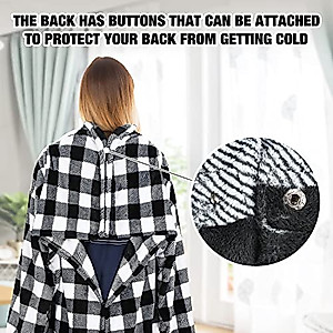 Catalonia Classic Wearable Blanket with Sleeves for Women Men Adults Teenagers, Super Soft and Warm Fleece Wrap TV Blanket Throw for All Seasons, 72'' x 55''