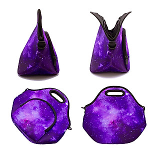 Neoprene Lunch Bags, Insulated Lunch Bag With Crossbody Strap, Reusable Lunch Bag With Extra Pocket Waterproof Adjustable Shoulder For Travel, Picnic, Office, Work,gift For Back To School (PURPLE)