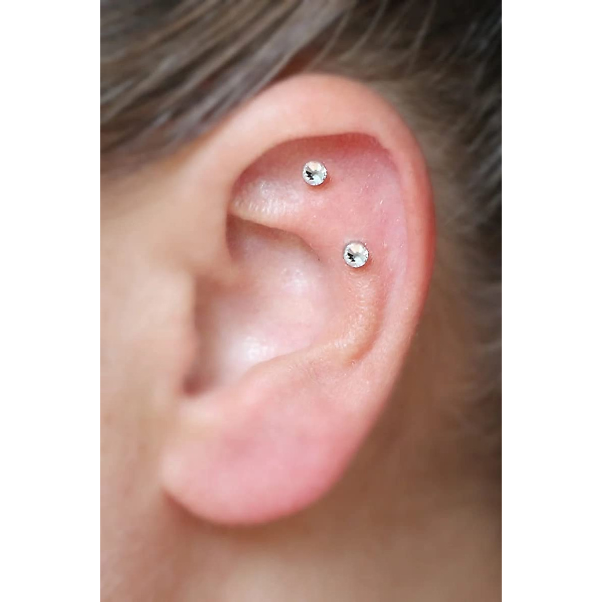 JFORYOU Fake Nose Ring Hoop Studs Non Piercing Double Rings for Women Men