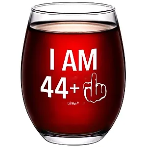 45th Birthday Gifts Wine Glass Men Women | 1979 Birthday Gift for Man Woman turning 45 | Funny 45 th Party Supplies Decorations Ideas | Forty Five Year Old Bday | 45 Middle Finger Gag Wine Presents