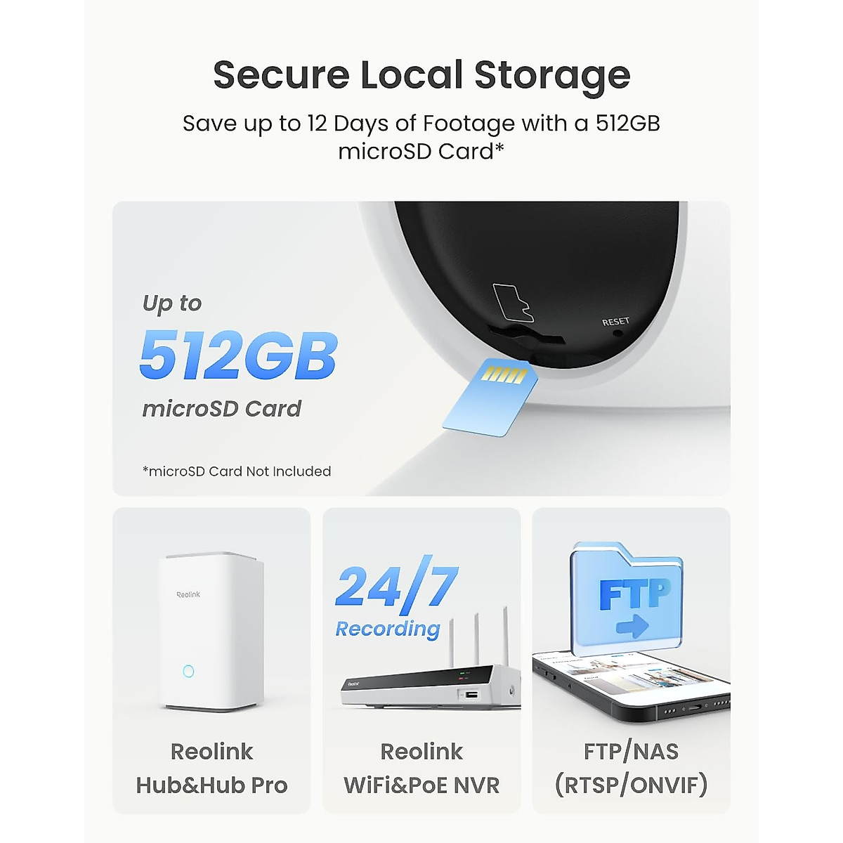REOLINK Indoor Security Camera, 5MP Super HD Plug-in WiFi Camera with PTZ, Auto Tracking, Human/Pet AI, Ideal for Baby Monitor/ Pet Camera/Home Security, Dual Band WiFi, Local Storage, E1 Zoom