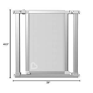 Munchkin® Vibe Baby Gate, Turn Key Mounted Safety Gate for Stairs, Hallways and Doors, Walk Through with Door, Mesh and Steel, Silver Ice , 29x40.5 Inch (Pack of 1)