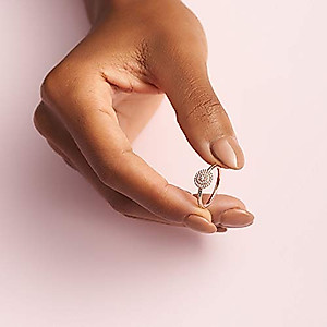 Pandora Elegant Sparkle Ring - Rose Gold Ring for Women - Layering or Stackable Ring - Gift for Her - 14k Rose Gold-Plated Rose with Cubic Zirconia - Size 5