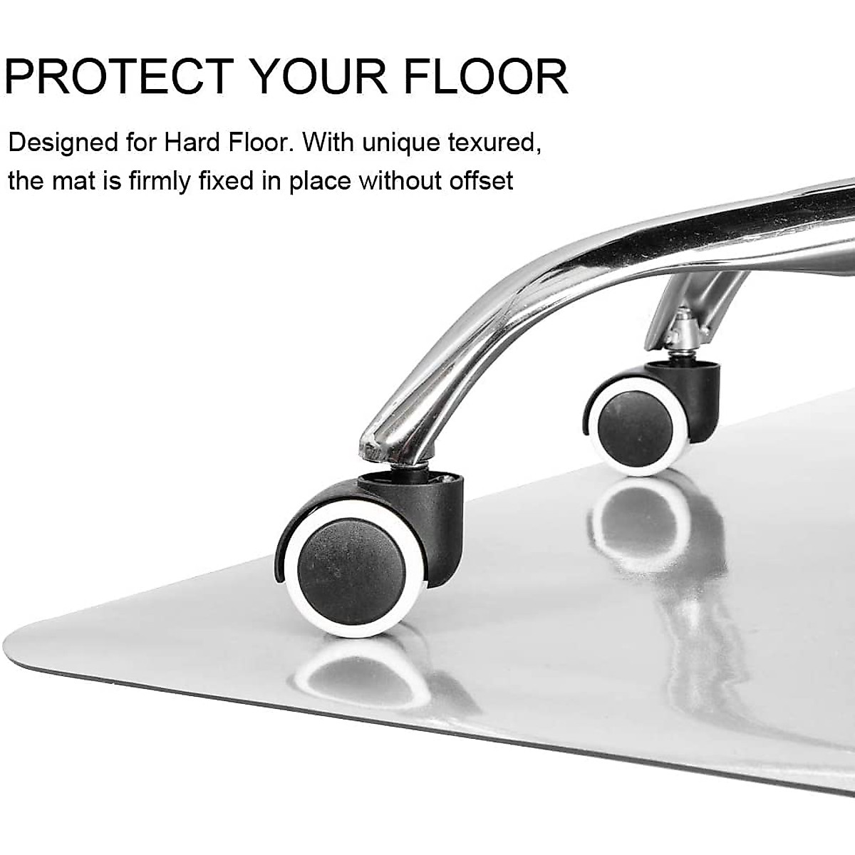 Kuyal Clear Chair mat for Hardwood Floor 46 x 60 inches Transparent Floor Mats Wood/Tile Protection Mat for Office & Home (46" X 60" Rectangle)