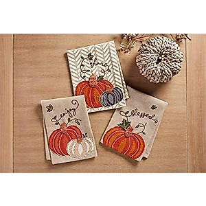 Mud Pie Enjoy Embroidered PMPKIN Towel, 21" x 14"