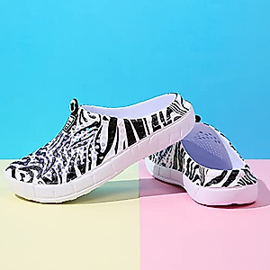 CERYTHRINA Garden Shoes Clogs for Women Summer Sandals Womens Quick Drying Slippers Walking Lightweight Rain Beach Summer Pool Beach Water Shoes Girl Breathable Footwear Nurses Shoes Zebra 39