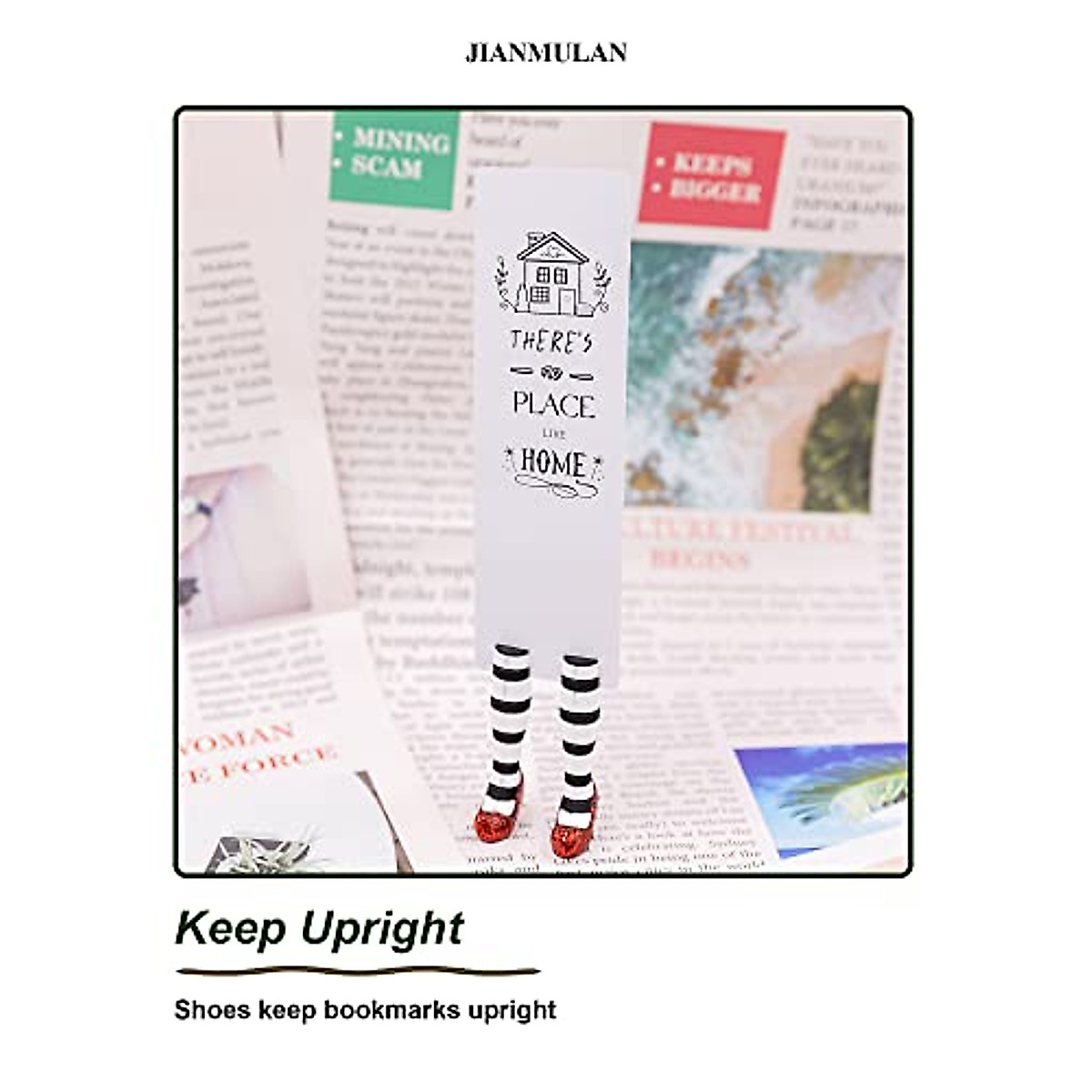 Witch Bookmark Ruby Shoes Bookmark Halloween Home Decor Wizard Funny Ideal Gift for Bookworm and Book Lover Thanksgiving Christmas Women Men…