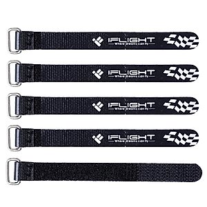 iFlight 5pcs RC LiPo Battery Straps 10x100mm Rubberized Straps Non-Slip for Tiny Whoop Quadcopters Indoor Micro FPV Racing Drone (Black)