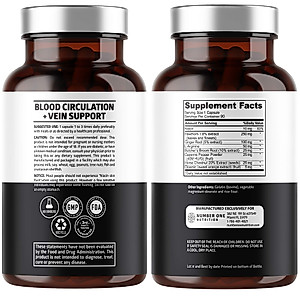 Number One Nutrition N1N Premium Blood Supplement [8 Powerful Herbs & Vitamins] All Natural Blood Flow Supplement with Hawthorn, Butchers Broom and Cayenne Pepper, 90 Caps
