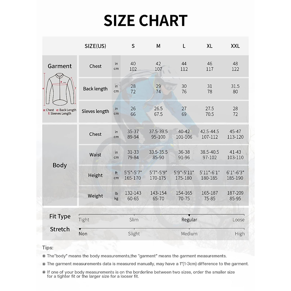 ARSUXEO Winter Warm UP Thermal Softshell Cycling Jacket Windproof Waterproof Bicycle Mountain Bike Clothes 15-K Light blue Size Medium