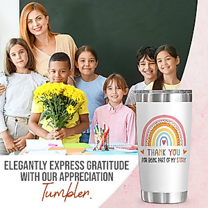 OASSIE Teacher Appreciation Gifts - 20 oz Stainless Steel Insulated Coffee Tumbler With Lid - Teachers Day Thank You Graduation College Back To School Birthday Gifts for Women Coworkers Friends