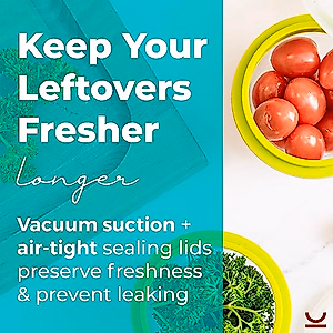 Collapse-it Silicone Food Storage Containers - BPA Free Airtight Silicone Lids Collapsible Lunch Box Containers - Oven, Microwave, Freezer Safe (Yellow (6) 2-Cup Set)