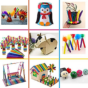 MOISO Kids Crafts and Art Supplies Jar Kit - 550+ Piece Set - Plus Glitter Glue, Construction Paper, Colored Popsicle Sticks, Eyes, Pipe Cleaners