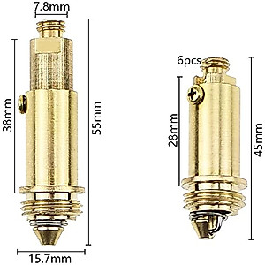 Soaying 6 PCS Sink Plug Replacement Basin Bath Waste Click Spring Brass Plug Bolt for Kitchen Sink Bath Tub Drain Stopper
