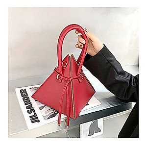 moderngenic 'Pyramid' Luxury Handbag, Fashion Cross-body Shoulder Bag, Soft PU Leather Designer Handbag for Women/Girls (Red)