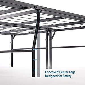 Best Price Mattress 18 Inch Metal Platform Beds w/ Heavy Duty Steel Slat Mattress Foundation (No Box Spring Needed), Black