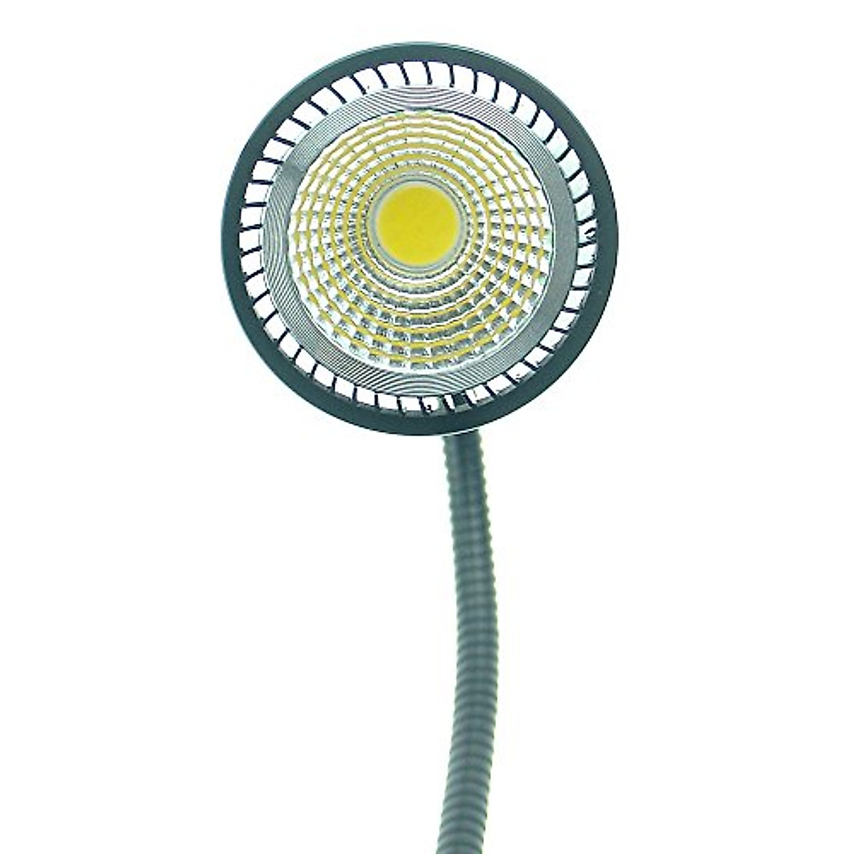 QUANS 5W Clip on Clamp Gooseneck COB LED Desk Table Light lamp Cool White 19inch Neck Black